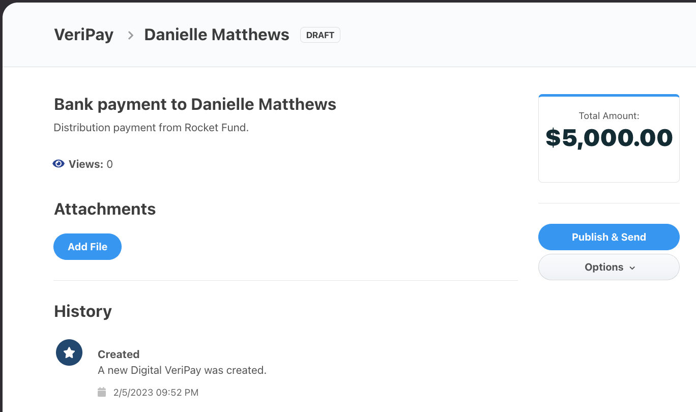 Creating & Sending Payments – Verivend