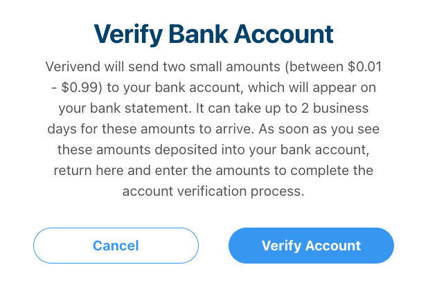 Verifying Your Bank Account – Verivend