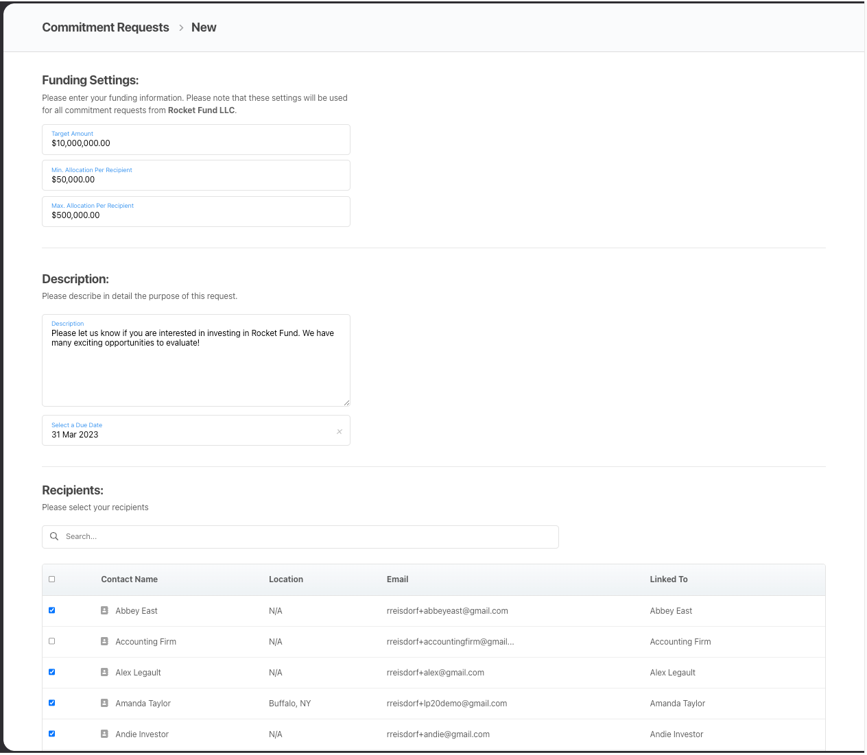 Creating & Sending Commitment Requests – Verivend