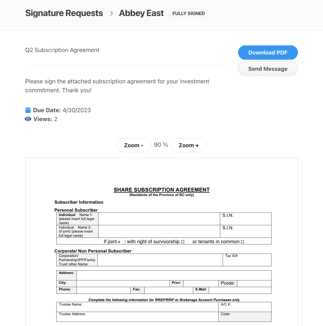 Creating & Sending Signature Requests – Verivend