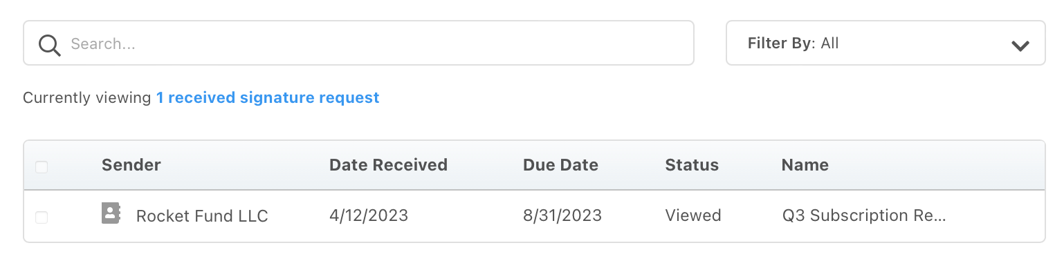 Signature Requests Overview – Verivend