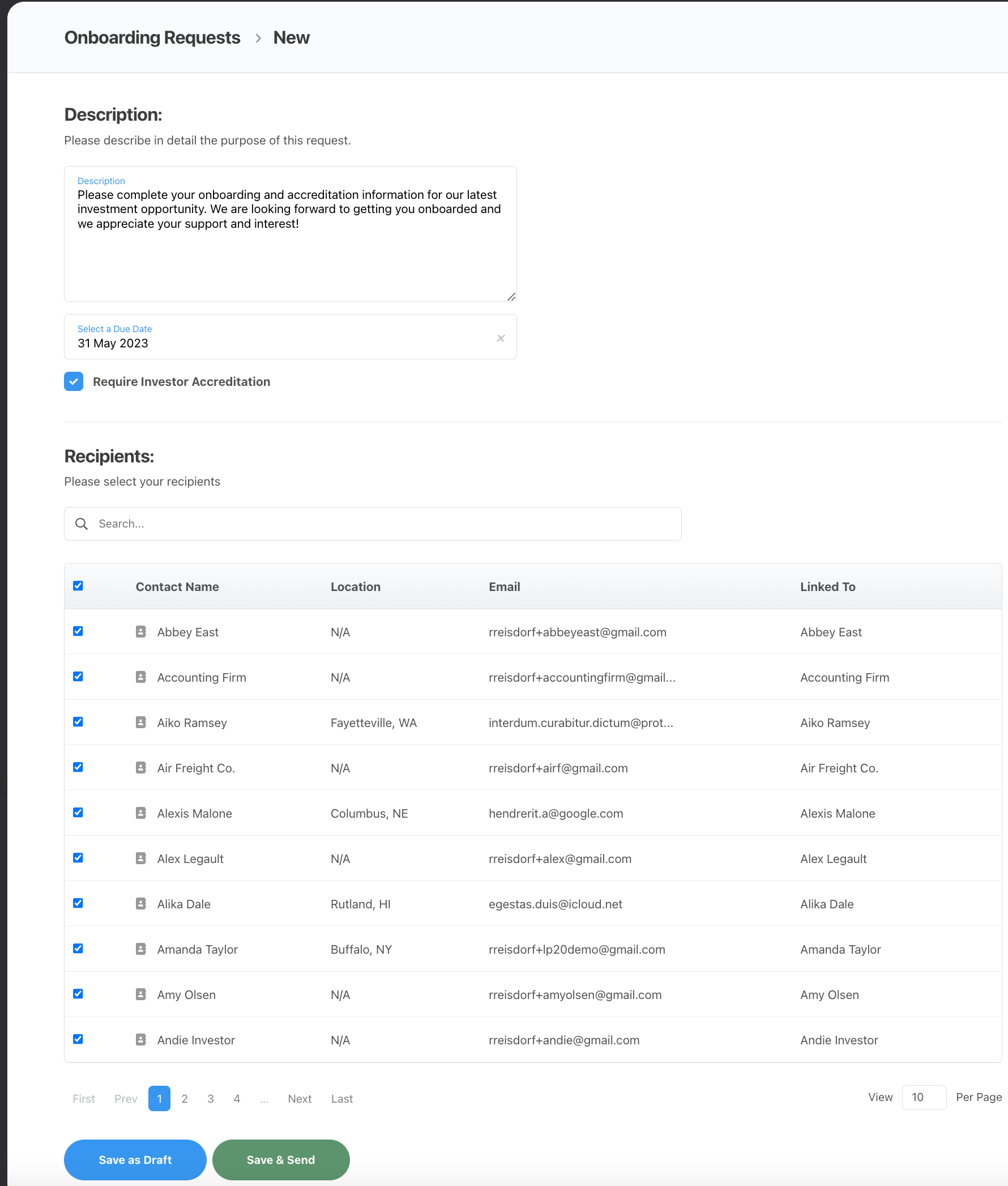 Creating & Sending Onboarding Requests – Verivend