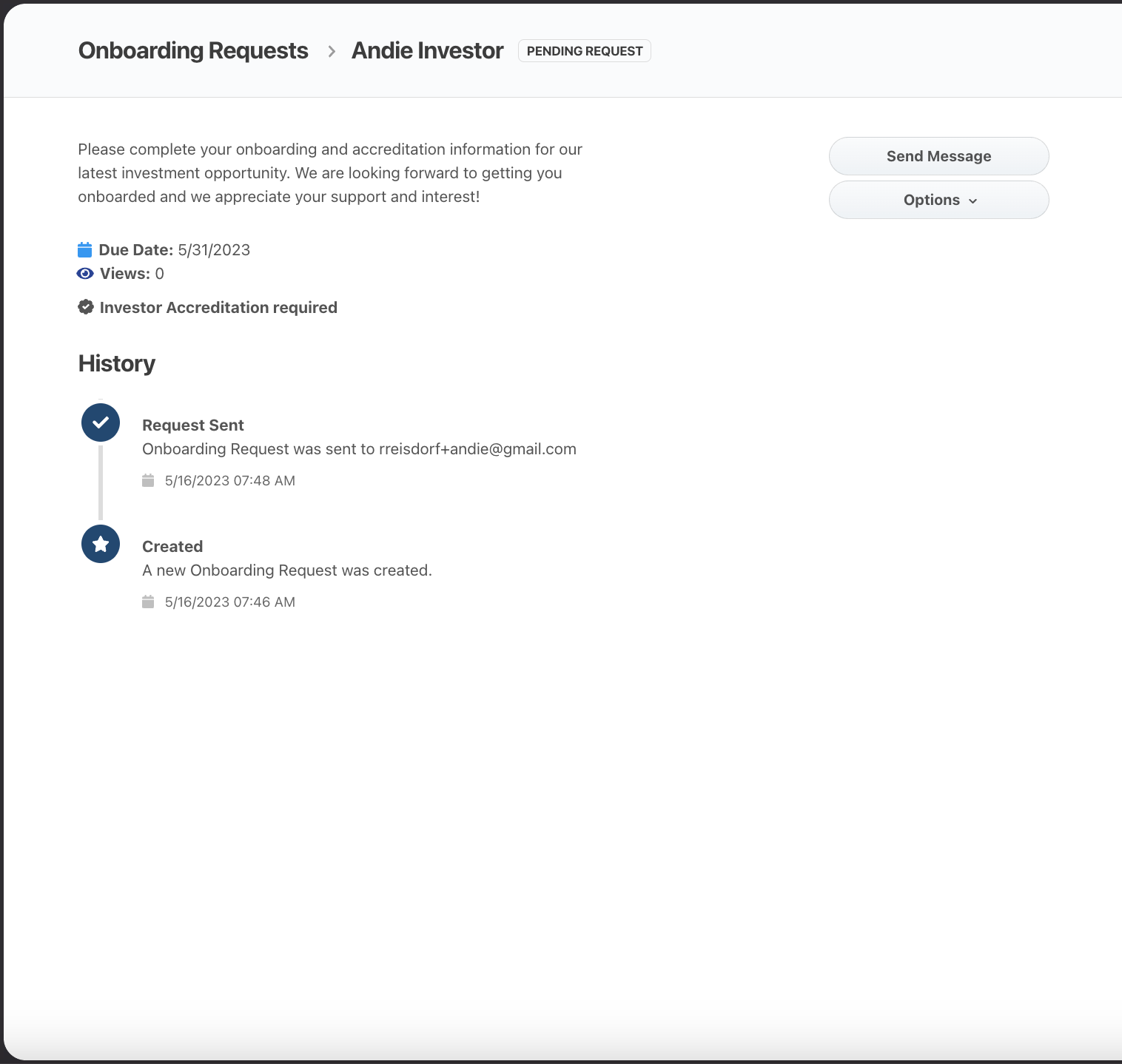 Creating & Sending Onboarding Requests – Verivend