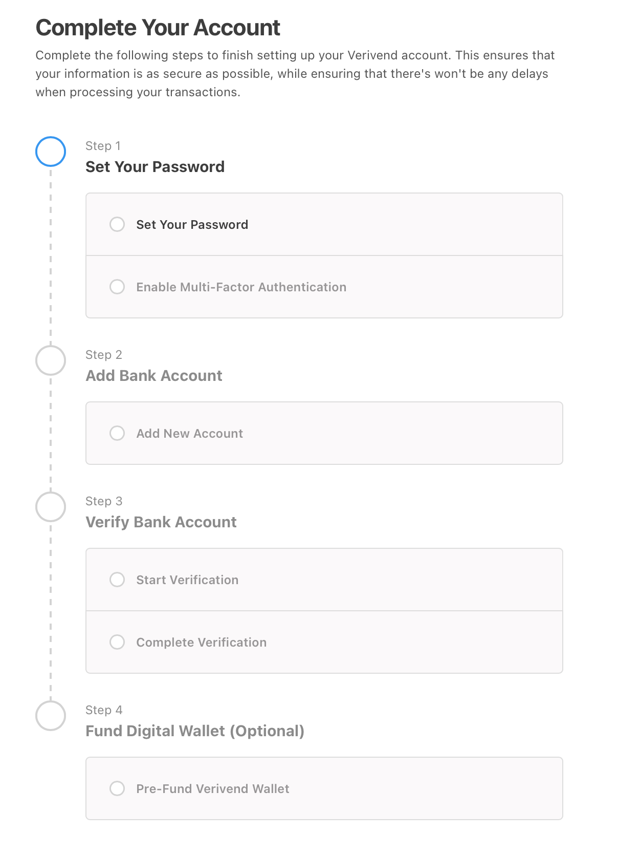 Complete Your Account – Verivend