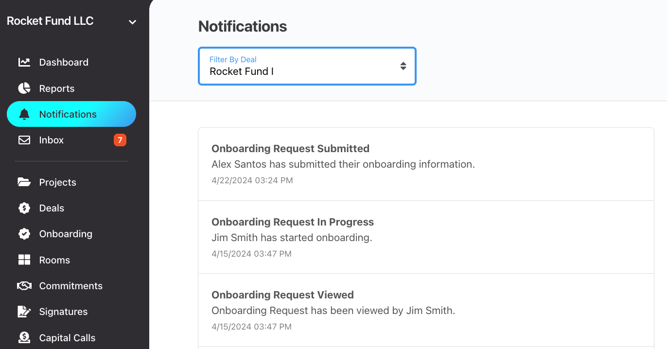 Notifications Overview – Verivend